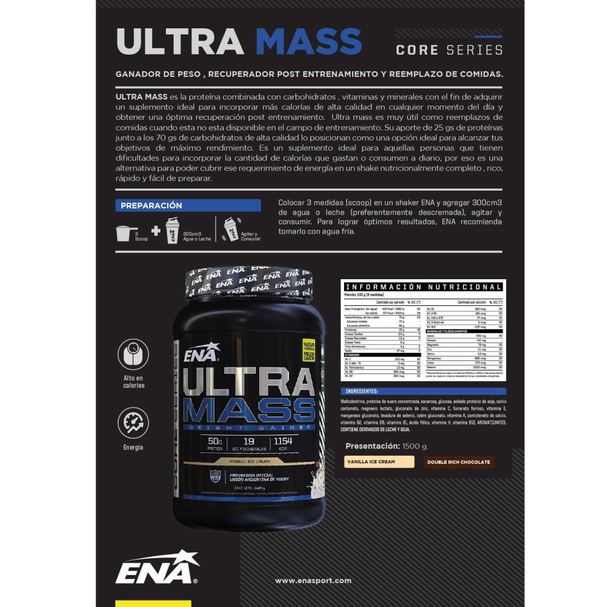 Suplemento dietario ultra mass vainilla 1500 gr - Farmaonline