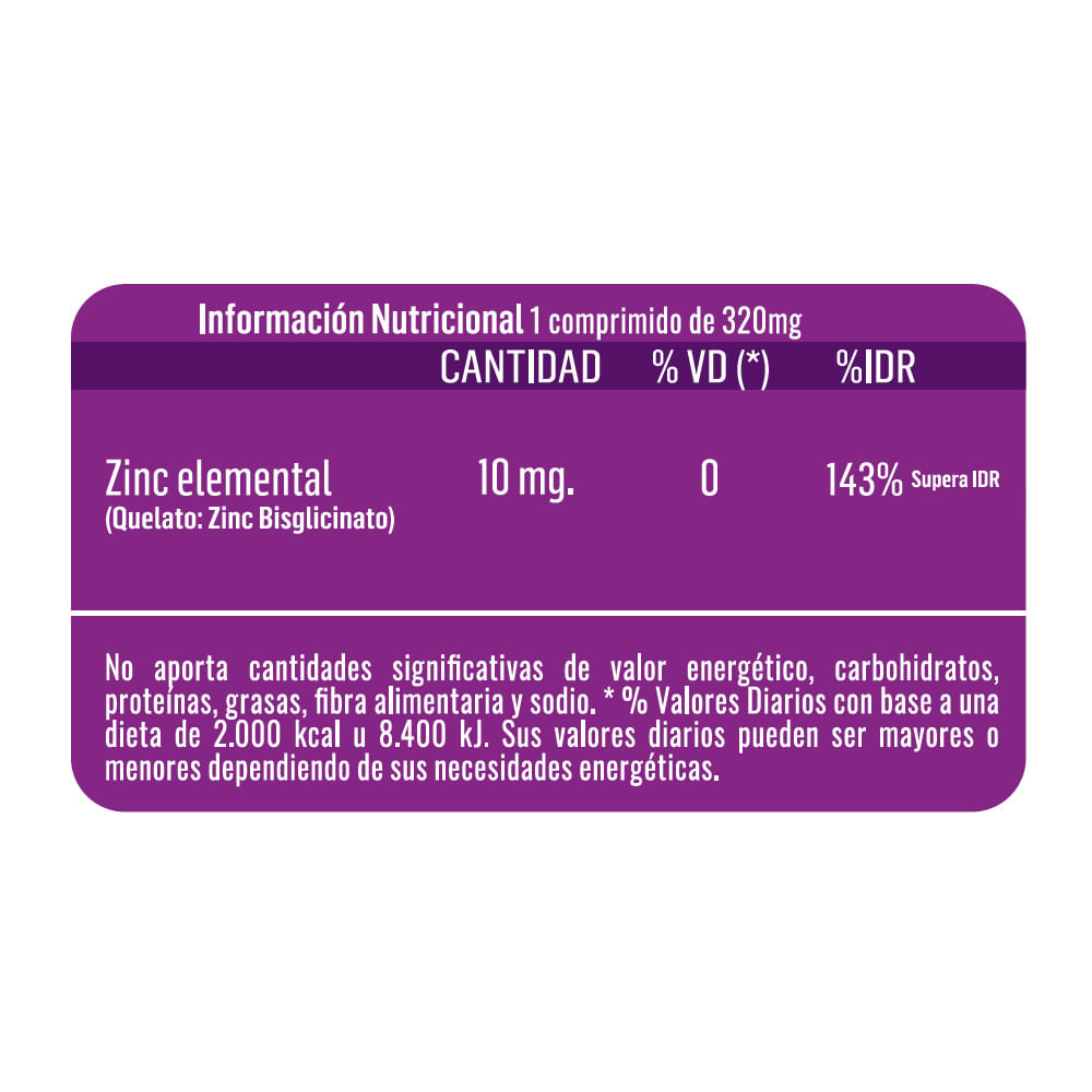 Zinc forte (30 comprimidos) - Farmaonline