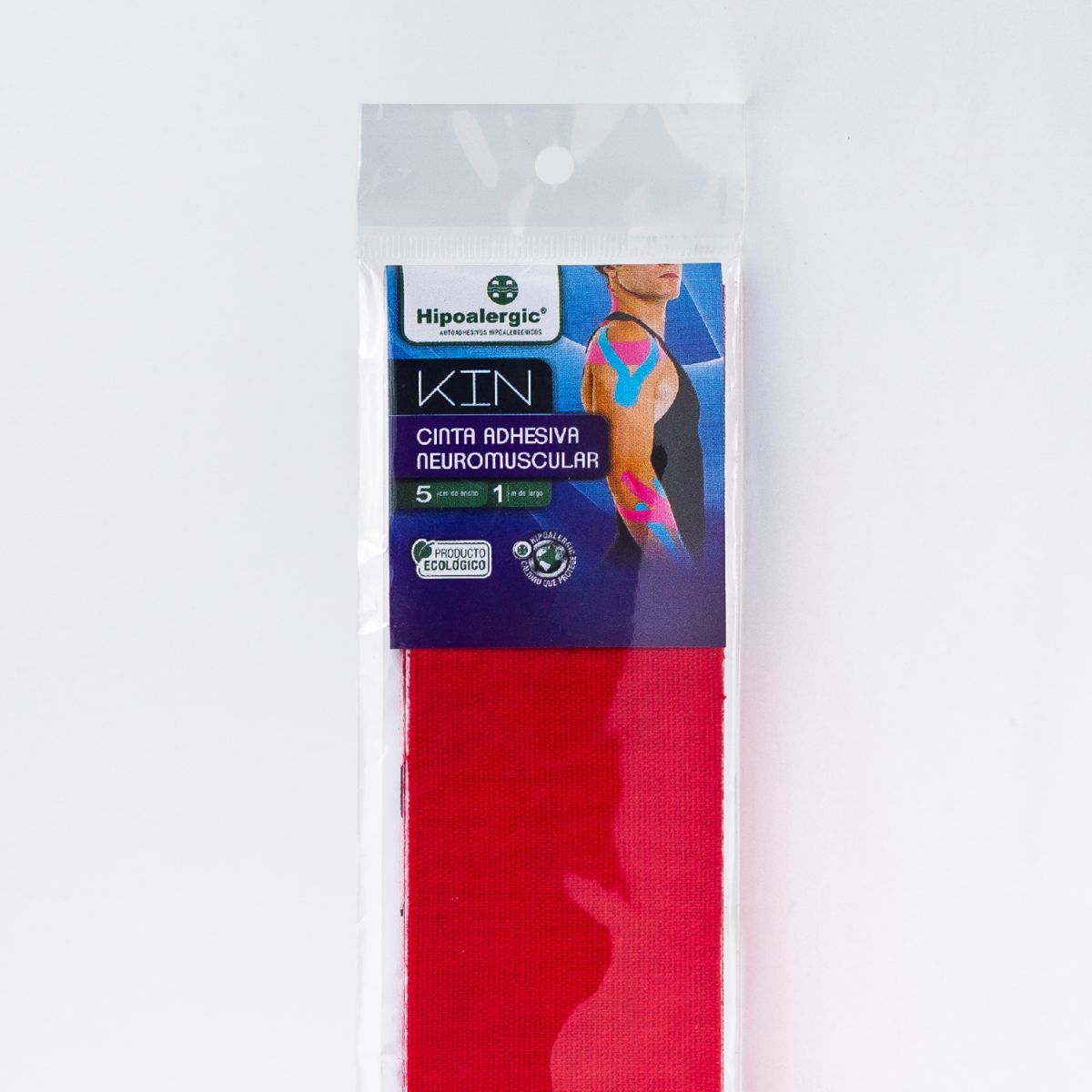 Cinta adhesiva para taping neuromuscular kin 5cm x 1m rojo (1 unidad ...
