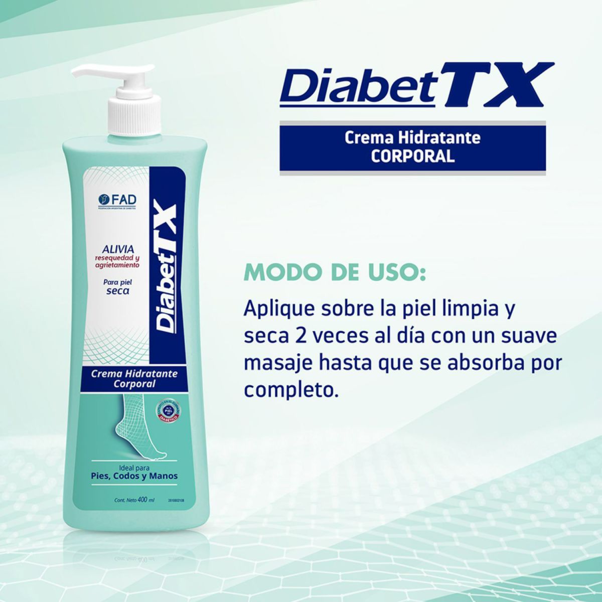 Crema Corporal DiabetTX Hidratante 400 ml - Farmaonline