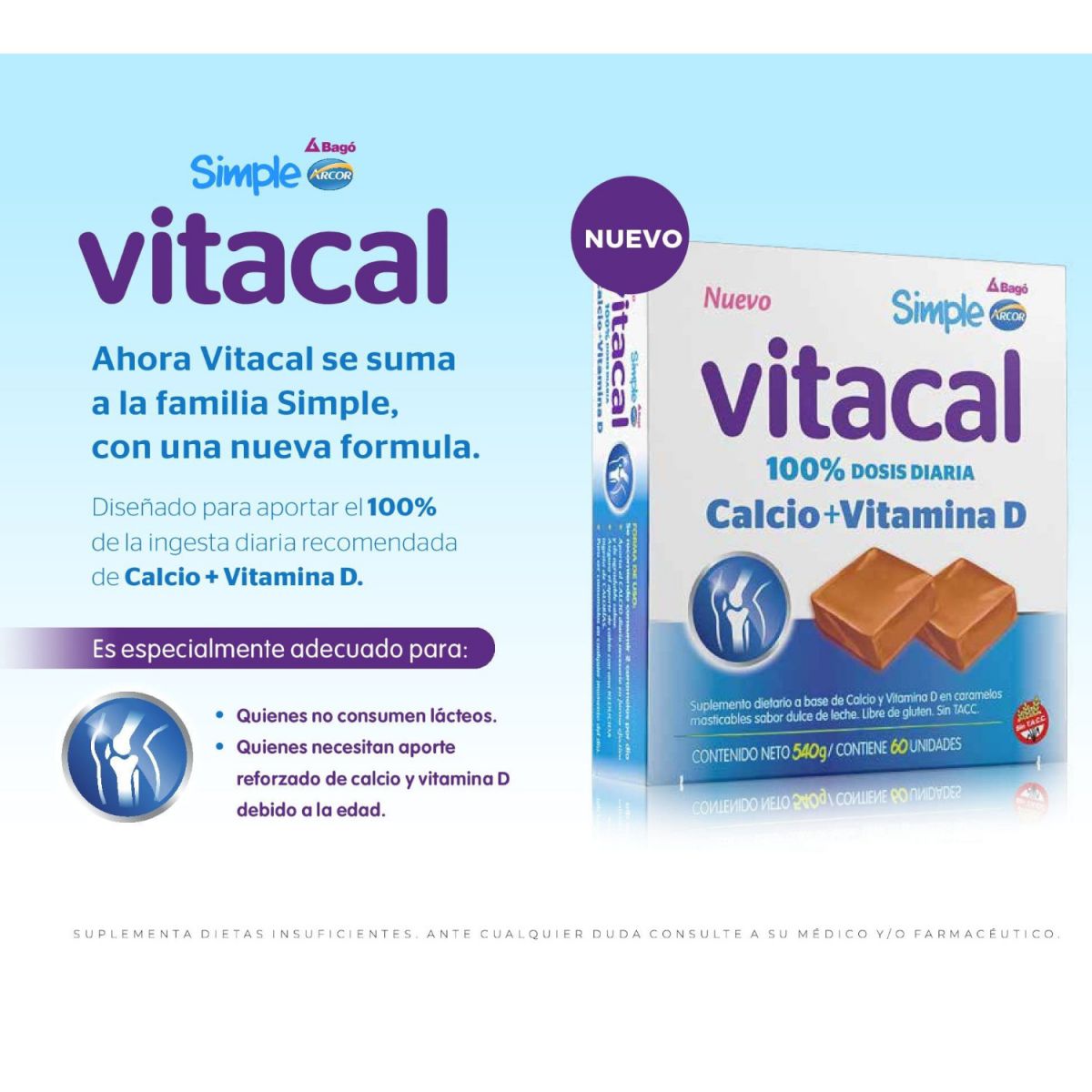 Suplemento dietario vitacal dulce de leche (60 caramelos masticables ...