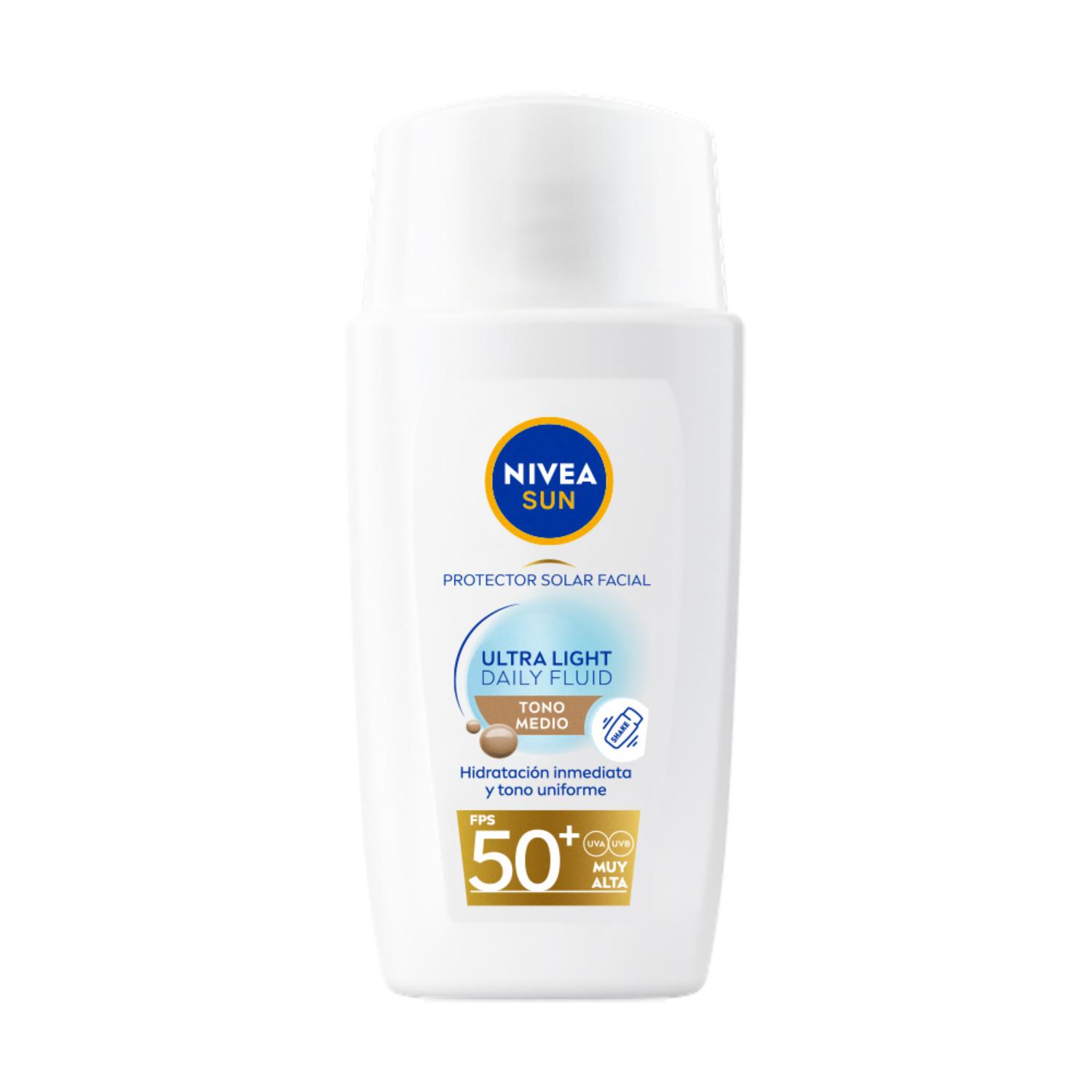 Protector solar F50+ sun daily fluid tono medio 40 ml - Farmaonline