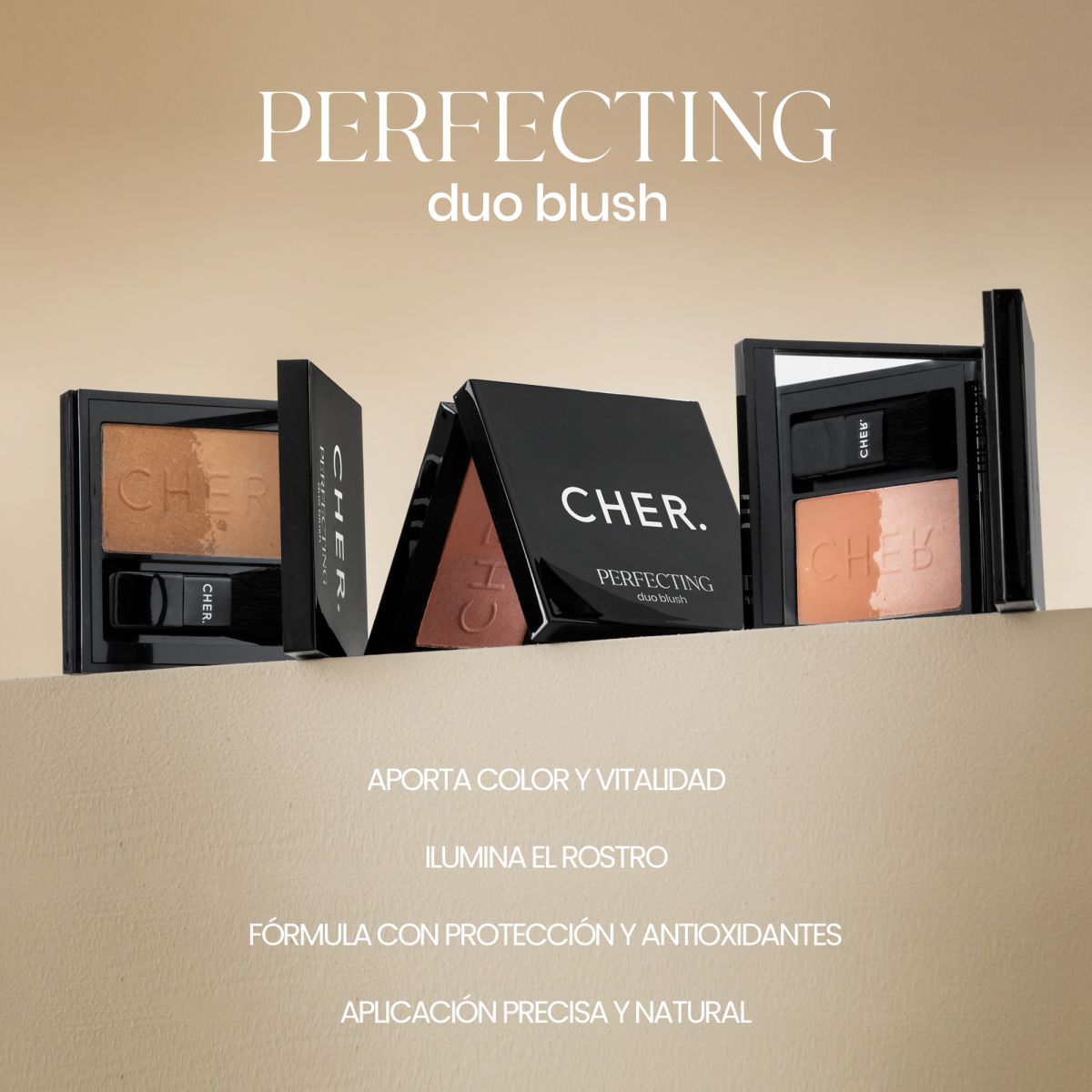 Polvo compacto perfecting duo blush 1 rose petal - Farmaonline