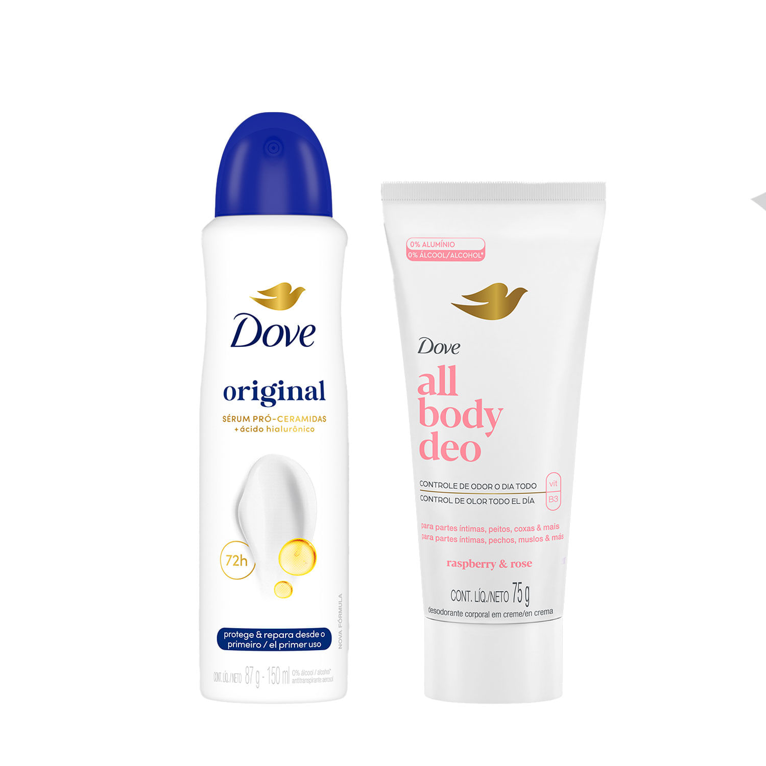 Combo All Body Deo Raspberry & Rose en crema 75g + Antitranspirante ...